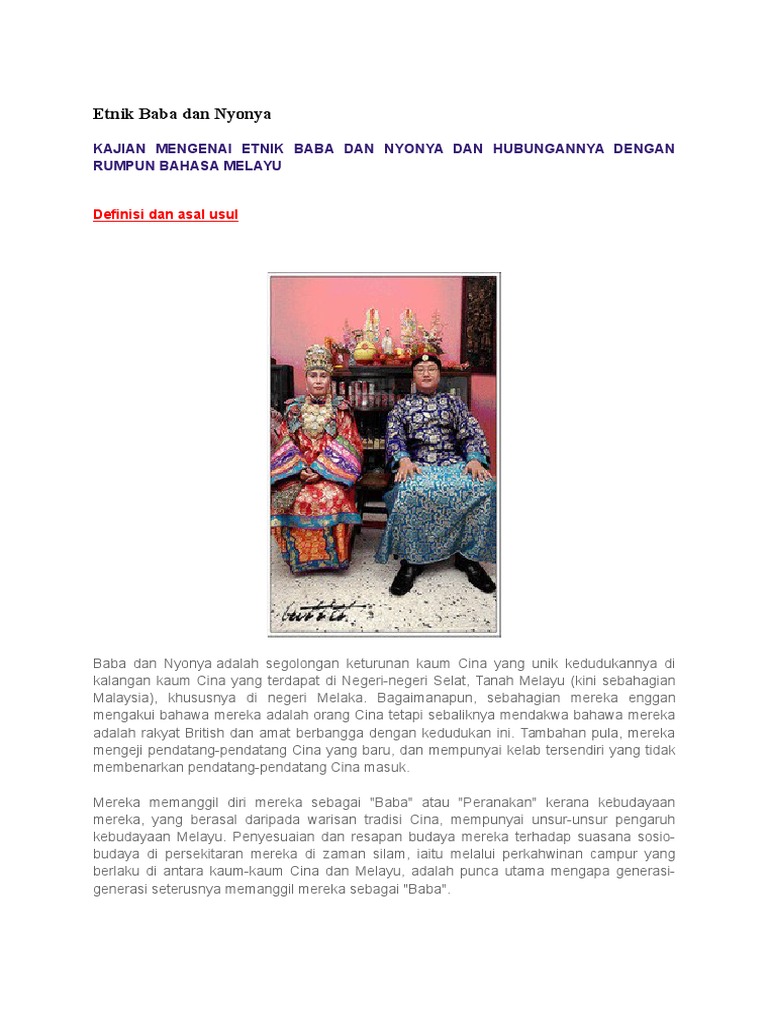 Baba Nyonya | PDF