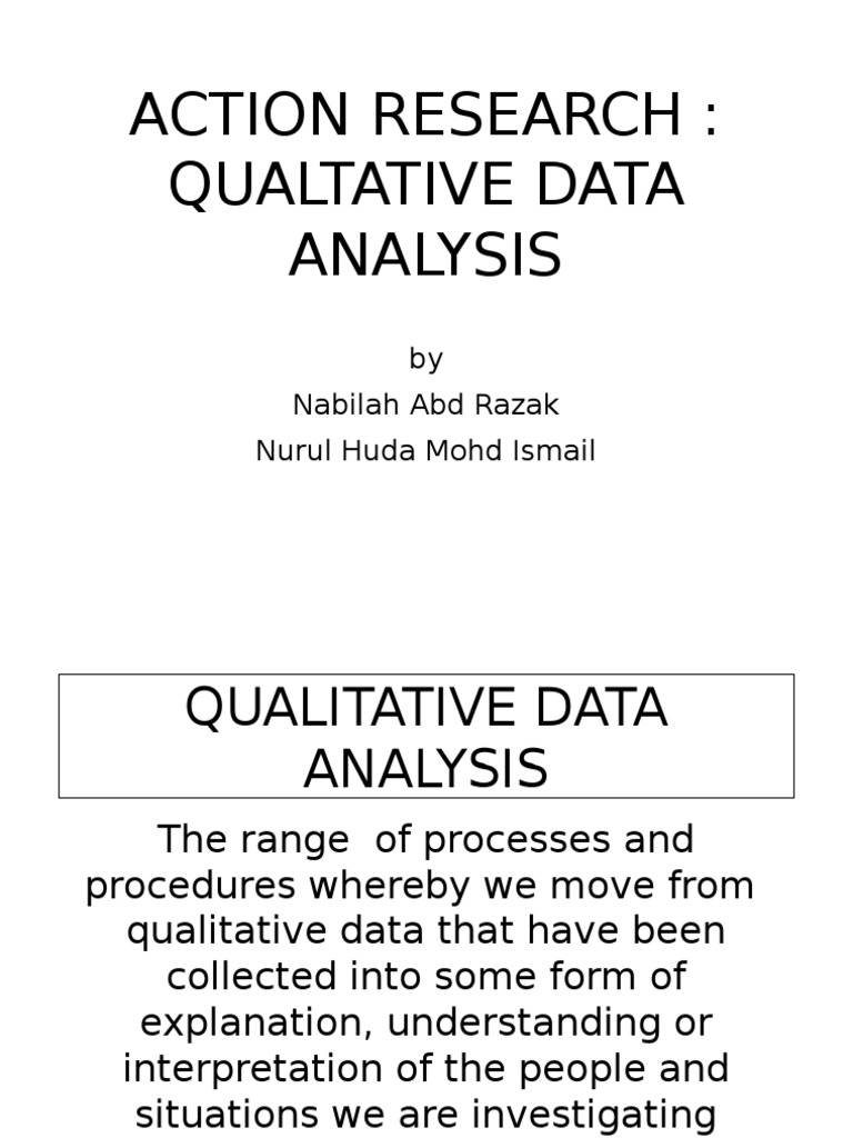 Action Research: Qualitative Data Analysis | PDF | Qualitative Research ...
