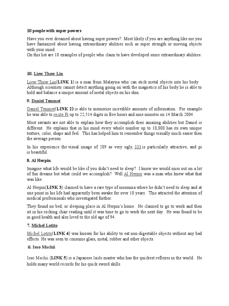 10 People With Super Powers: Liew Thow Lin | PDF | Cognitive Science ...