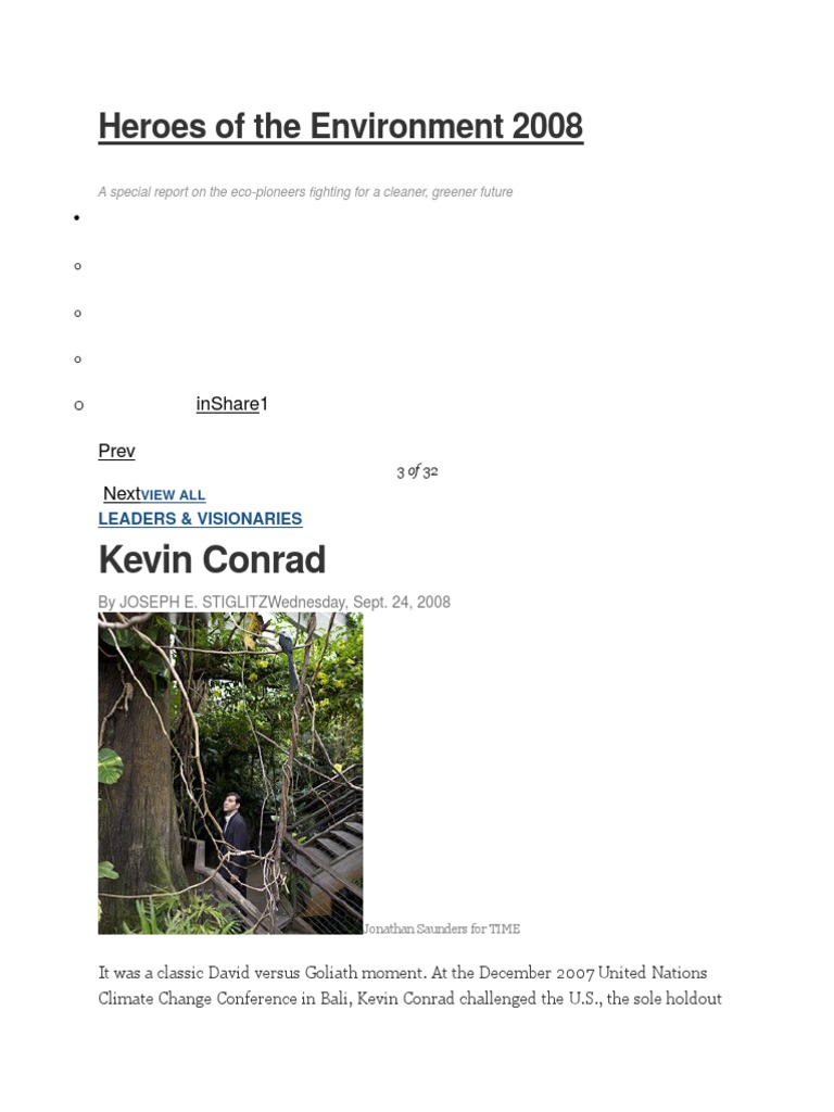 Heroes of The Environment 2008 | PDF | Climate Change | Natural Environment