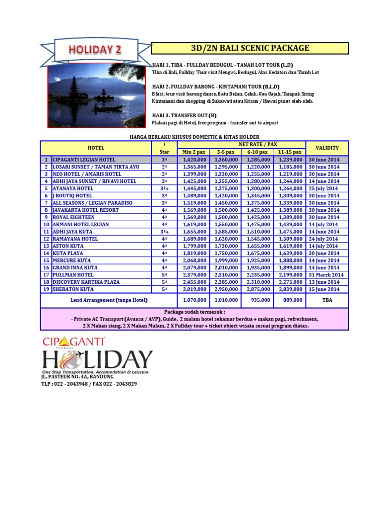 3d2n Bali Scenic | PDF