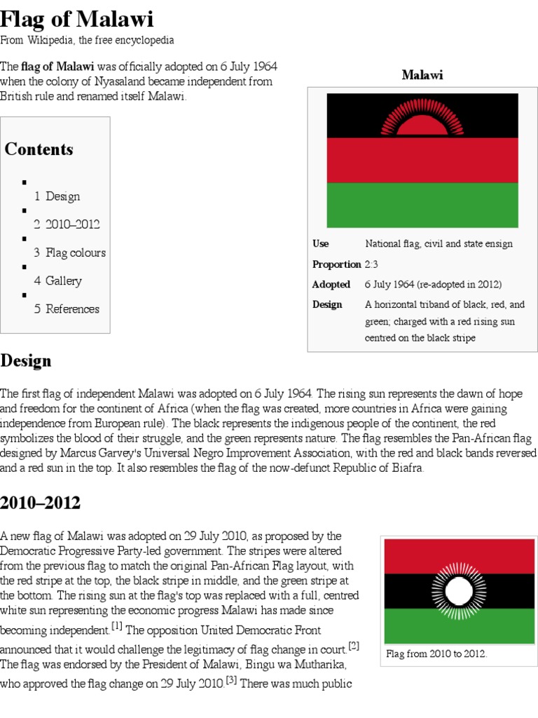 Flag of Malawi - Wikipedia, The Free Encyclopedia | PDF | Malawi | Flag