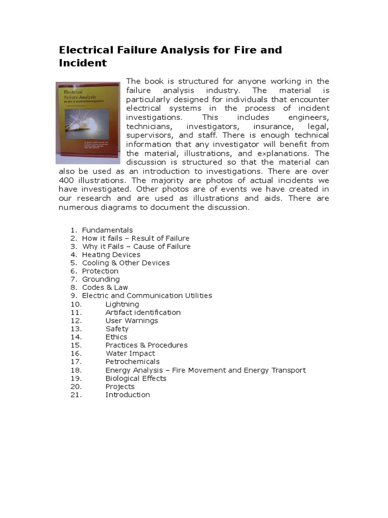 Electrical Failure Analysis For Fire and Incident | PDF