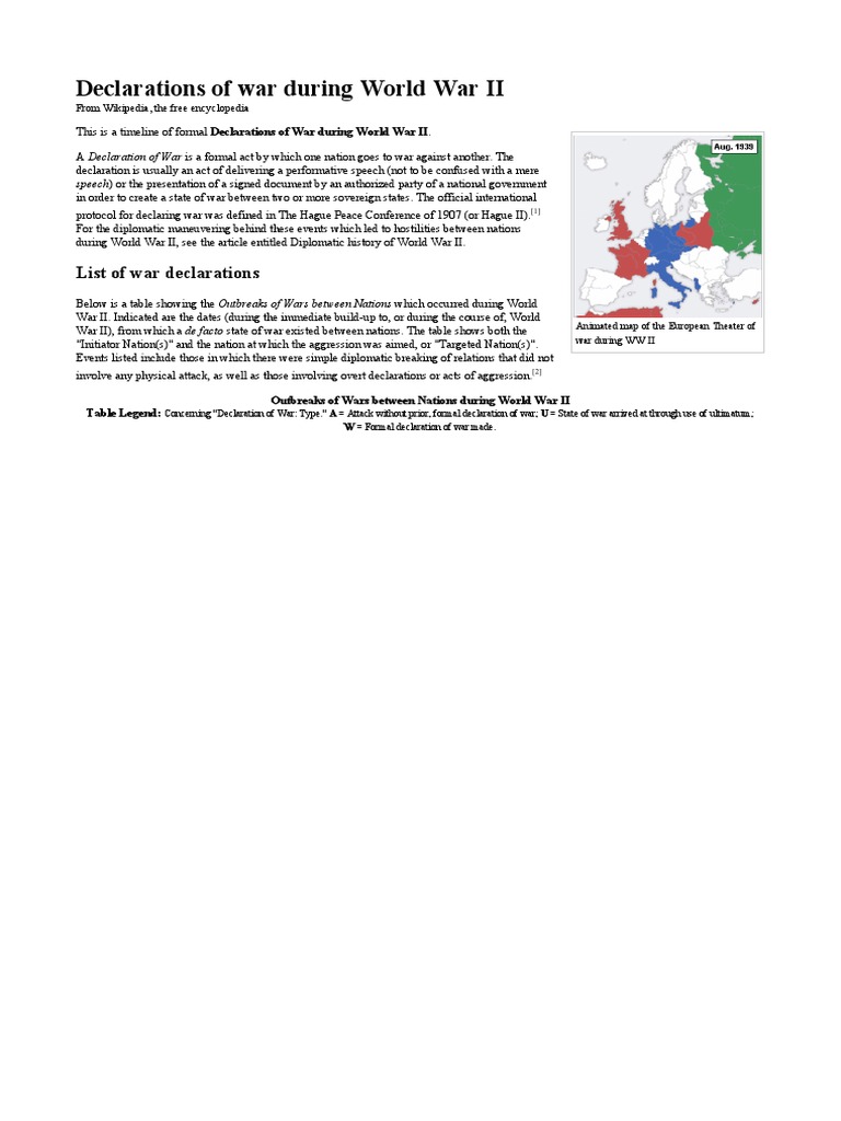 Declarations of War During World War II.pdf | National Security | Politics