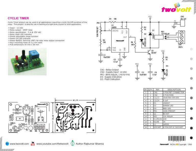Cyclic Timer Using 555 1 PDF | PDF | Electrical Equipment | Electrical ...