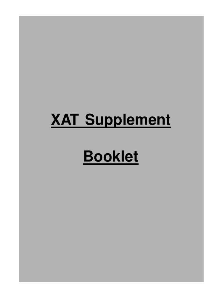 XAT Supplement Booklet | PDF | Cats | Essays