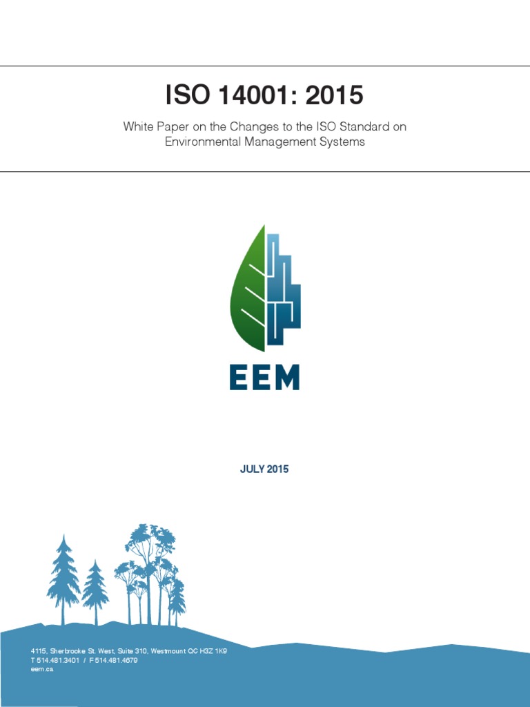 White Paper ISO 14001 2015 1 PDF | PDF | Audit | Life Cycle Assessment