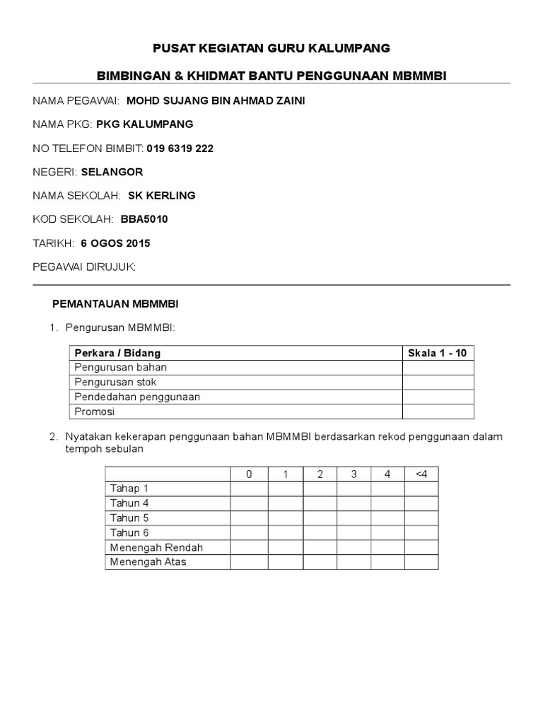 Instrumen KB Mbmmbi | PDF