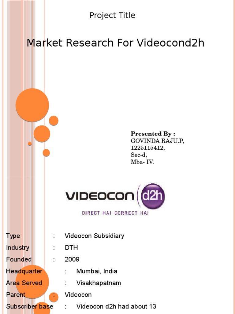 Videocon Video Con d2h | PDF | Direct Broadcast Satellite | Survey Methodology