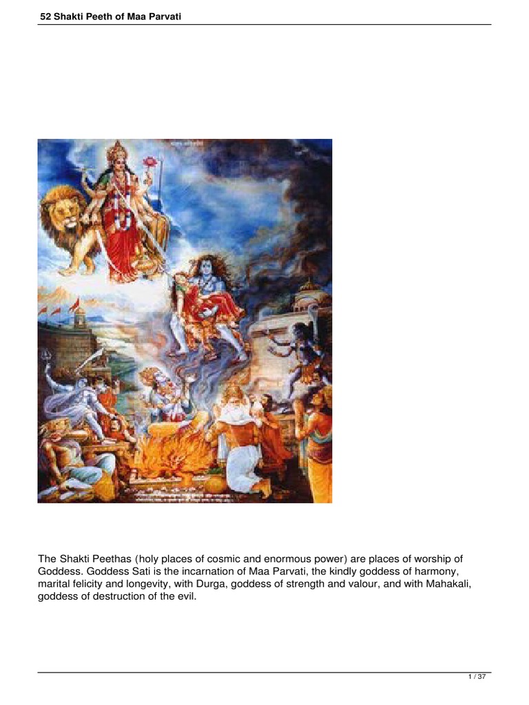 52 Shakti Peeth of Maa Parvati | Hindu Tantra | Gender And Hinduism