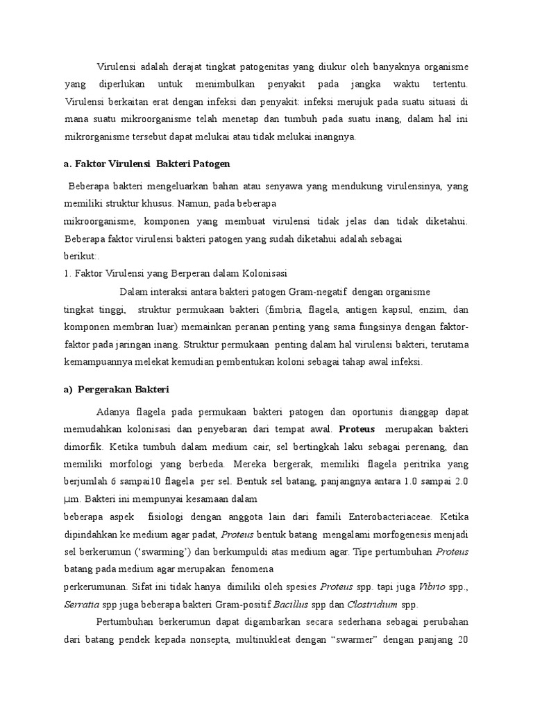 Faktor Virulensi Bakteri Patogen | PDF | Teknologi & Rekayasa