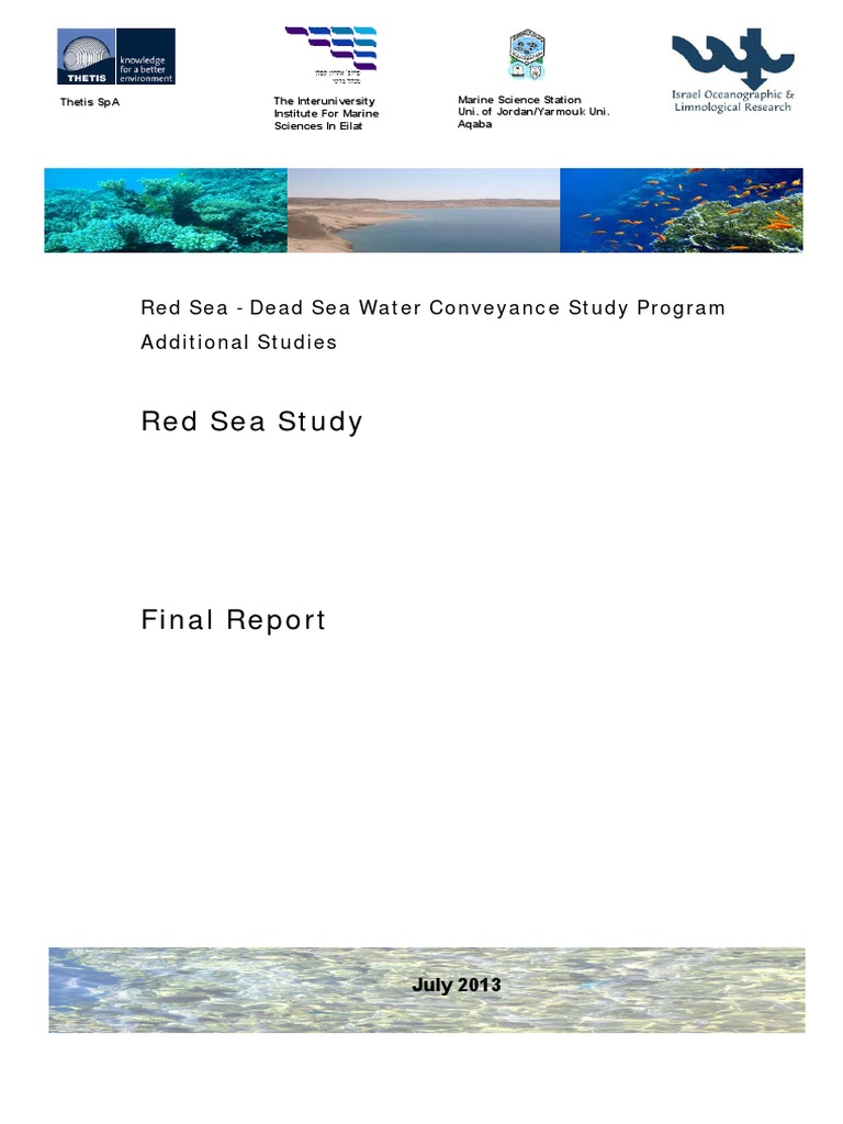 Red Sea to Dead Sea Water Study Report | PDF | Coral Reef | Tide