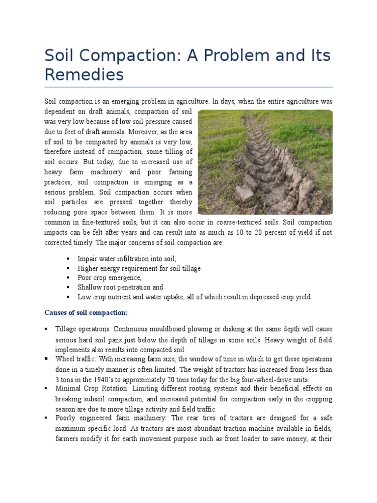 Soil Compaction and Its Remedies | PDF | Tillage | Soil