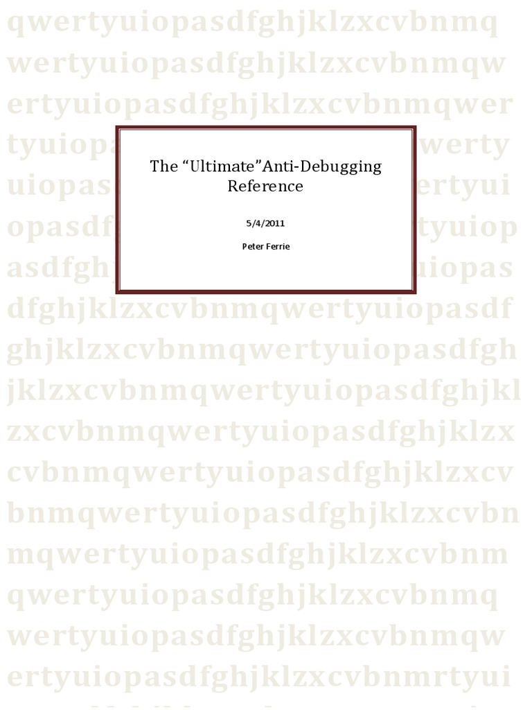 The Ultimate Anti-Debugging Reference PDF | PDF | Windows Registry | 64 Bit Computing