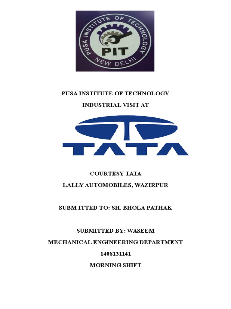 Pusa Institute Of Technology Industrial Visit At: Wectin | Internal ...