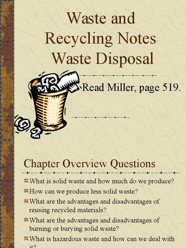 Waste and Recycling Notes | PDF | Municipal Solid Waste | Recycling