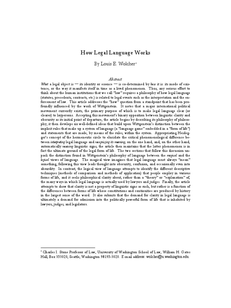 How Legal Language Works | PDF