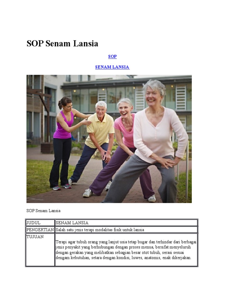 SOP Senam Lansia | PDF