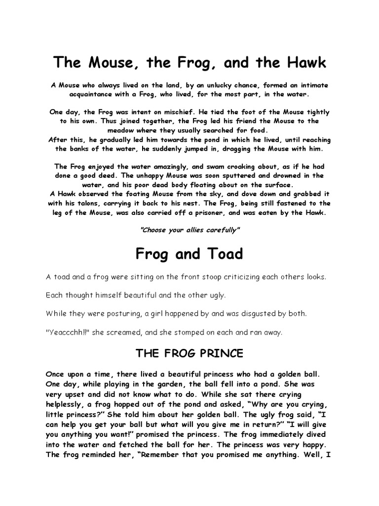 The Mouse, The Frog, and The Hawk | PDF | Frog | Mermaid