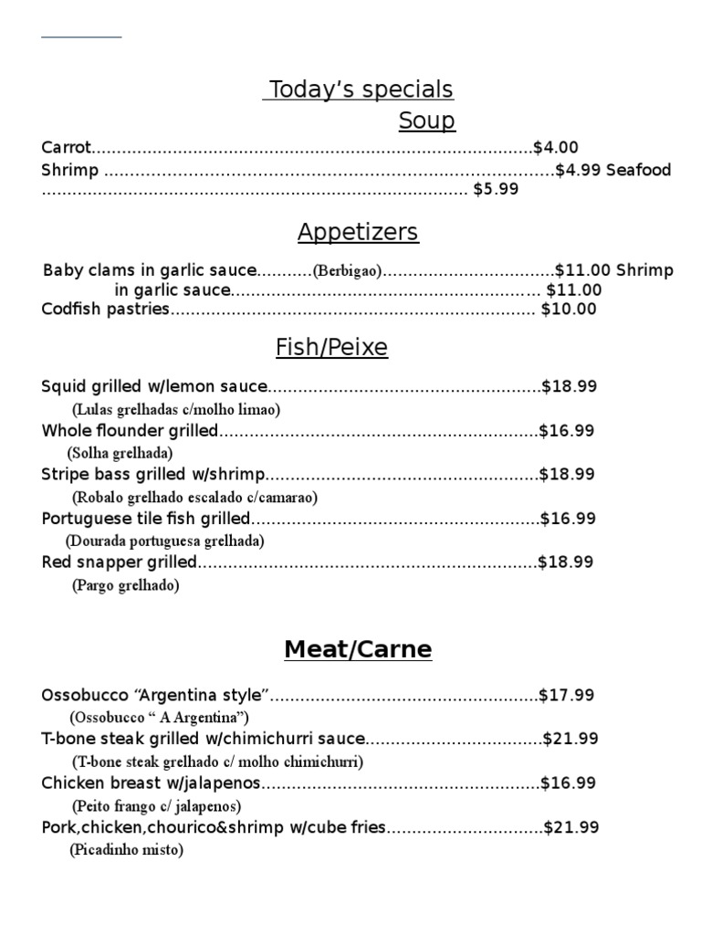 Sunday Specials | PDF