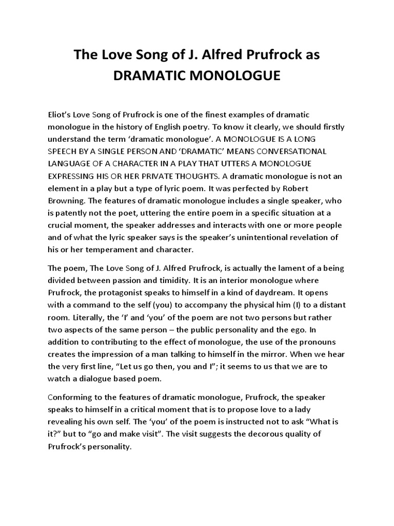 Dramatic Monologue Examples
