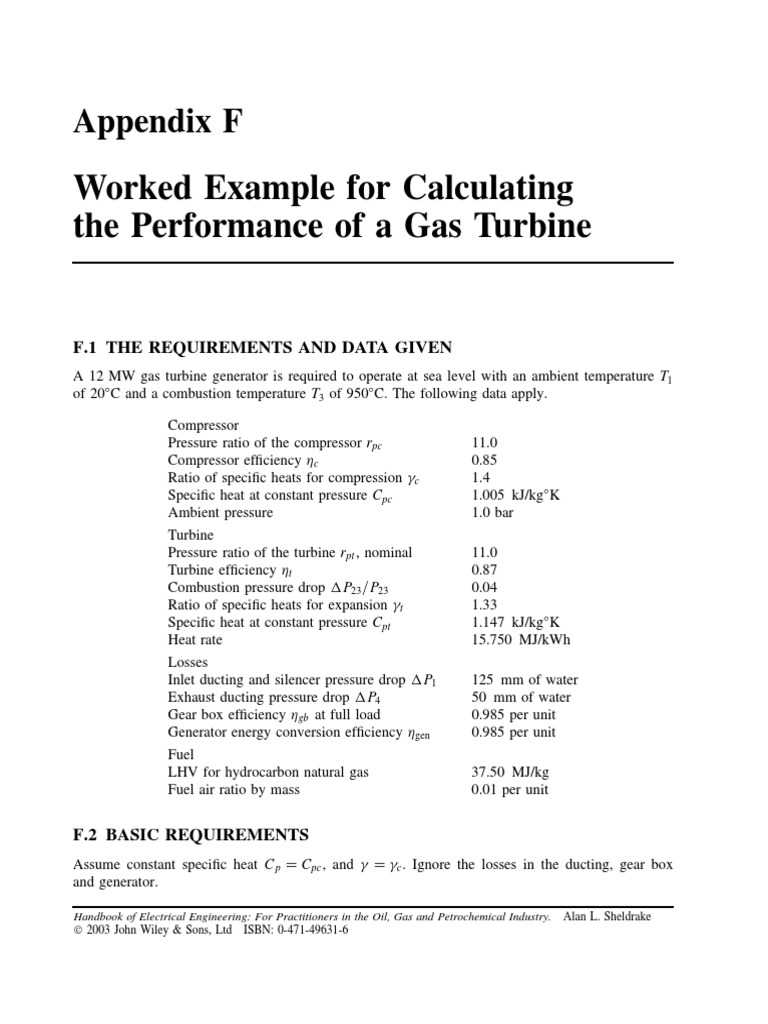 Gas Turbine Performance Calculation | Gas Turbine | Turbine