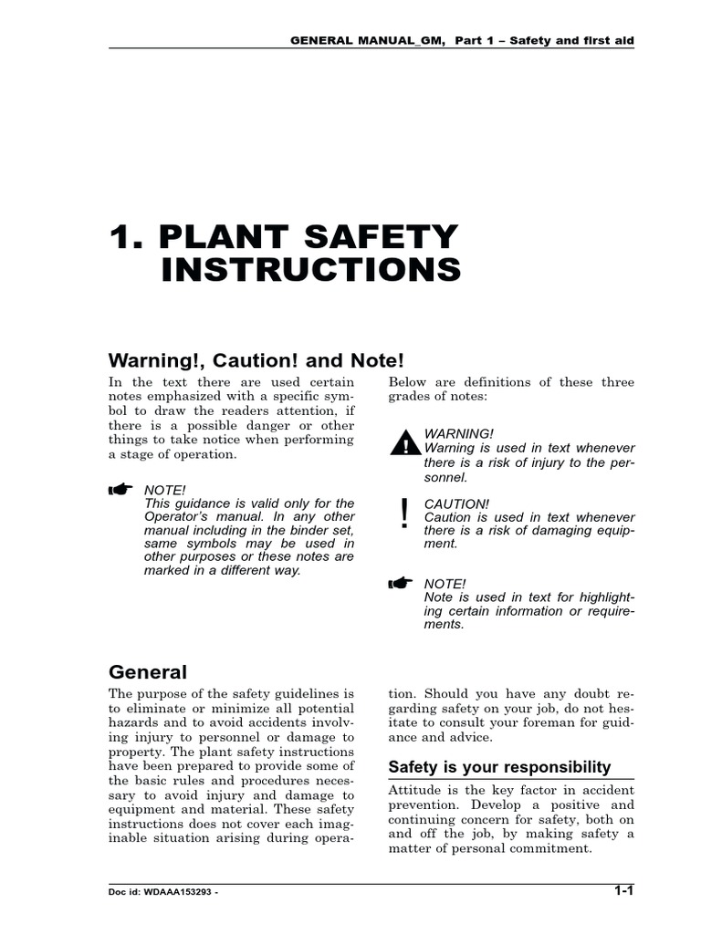 Safety Guidelines and Procedures for Plant Operations | PDF | Battery ...