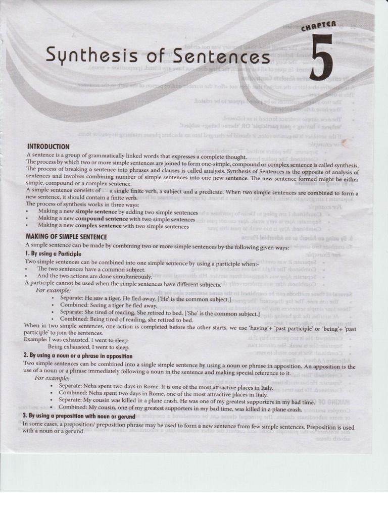 Sentence Synthesis Probable Starters 70 Questions MBA CET Bank PO | PDF