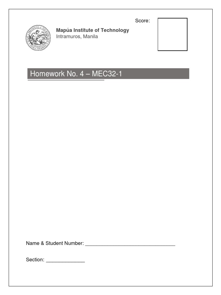 Homework (Cover Page) | PDF