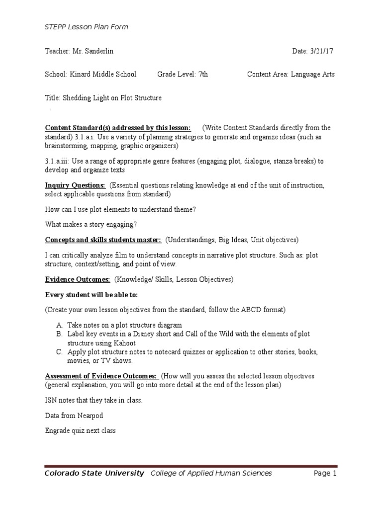 La Luna Plot Structure Lesson | PDF | Lesson Plan | Applied Psychology