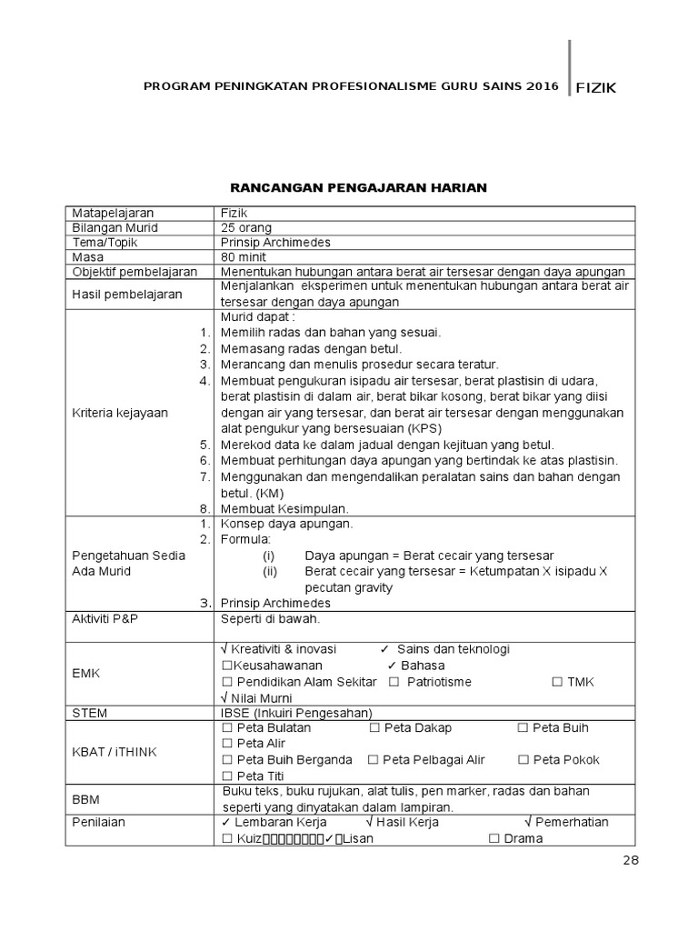Eksperimen Daya Apungan dan Archimedes | PDF | Sains & Matematika
