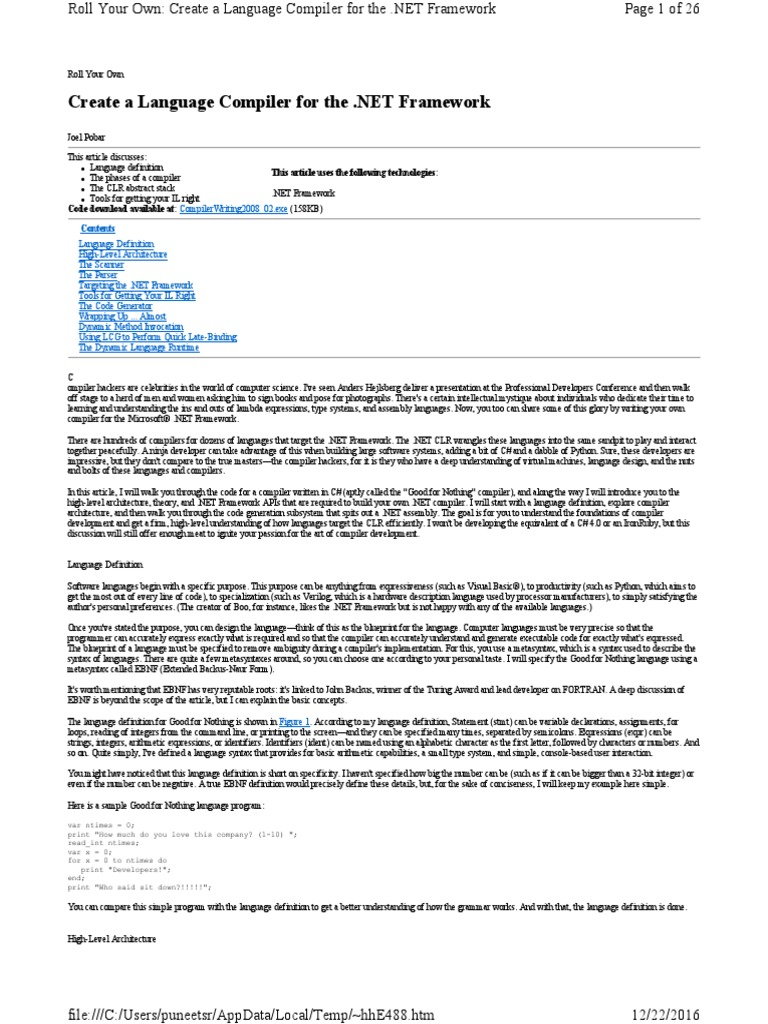 Create New Language | PDF | Compiler | Parsing