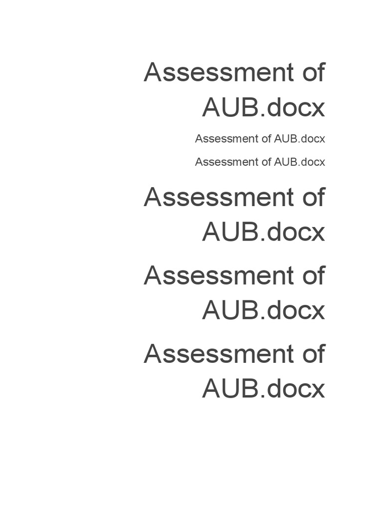 Assessment of AUB - Docx Assessment of AUB | PDF
