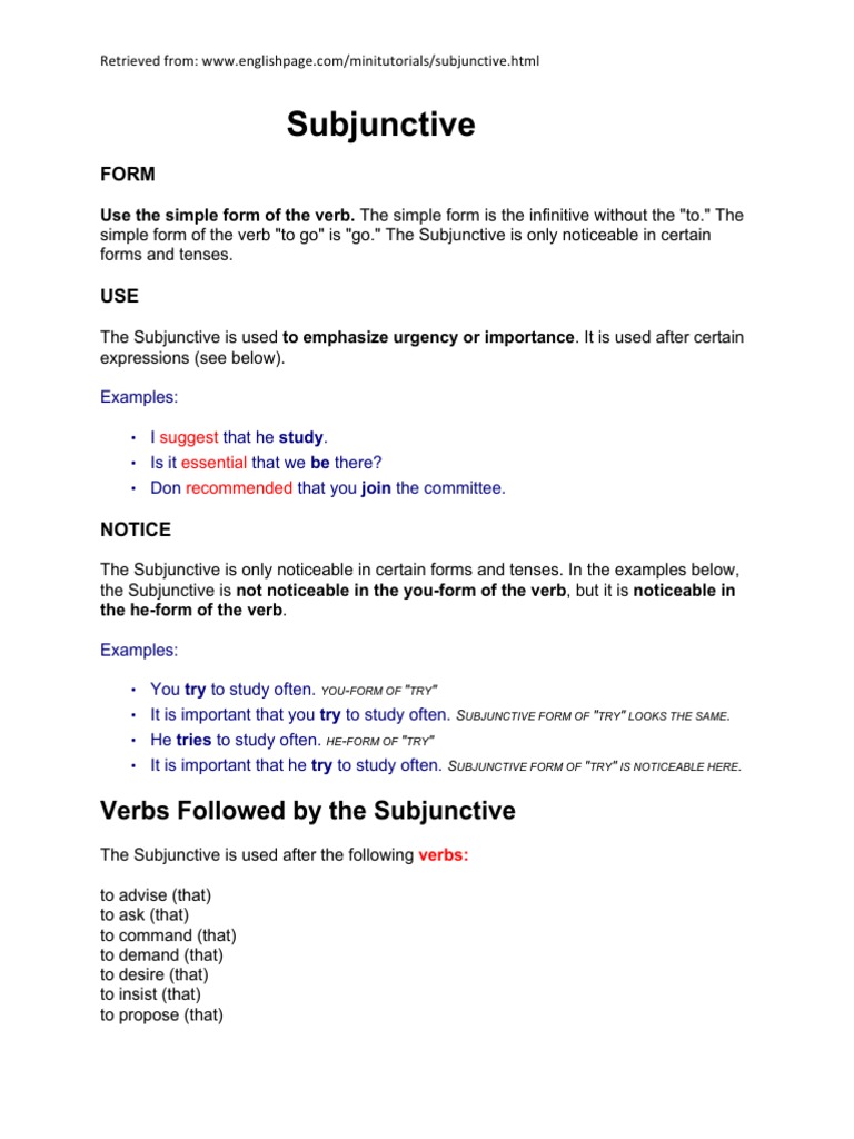 Subjunctive | PDF | Morphology | Language Mechanics
