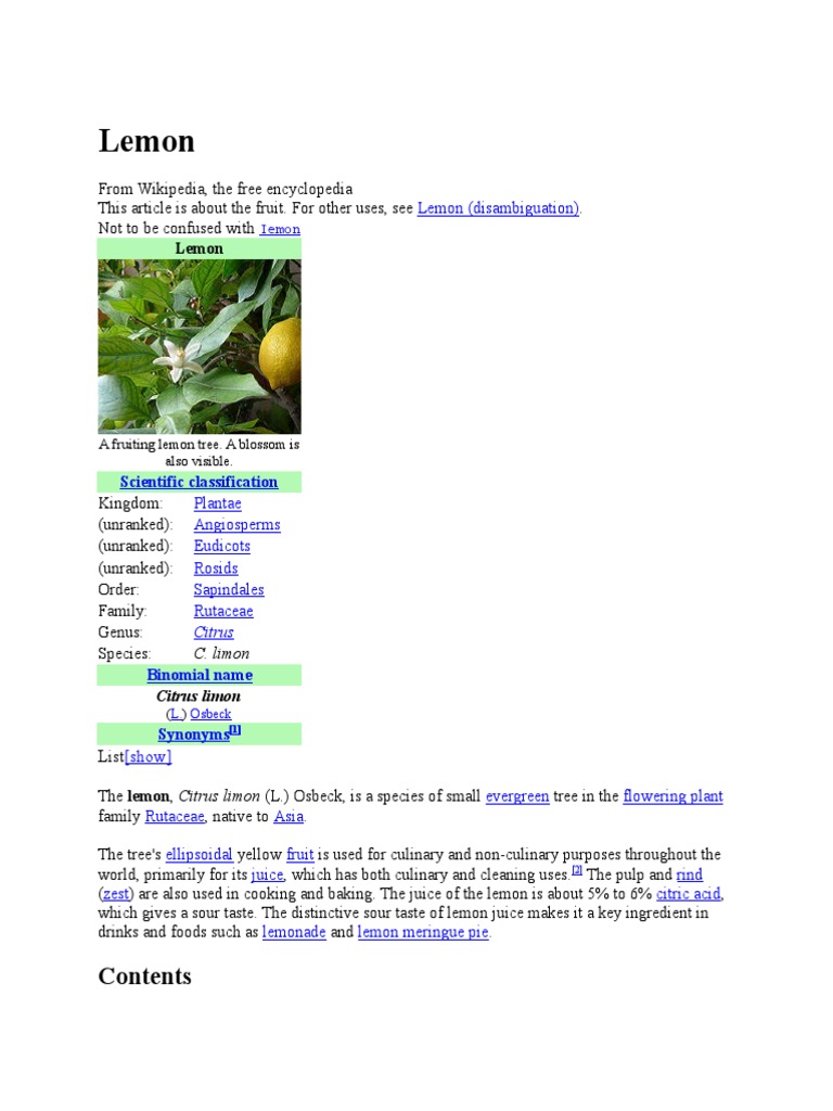 Lemon | PDF | Lemon | Food And Drink