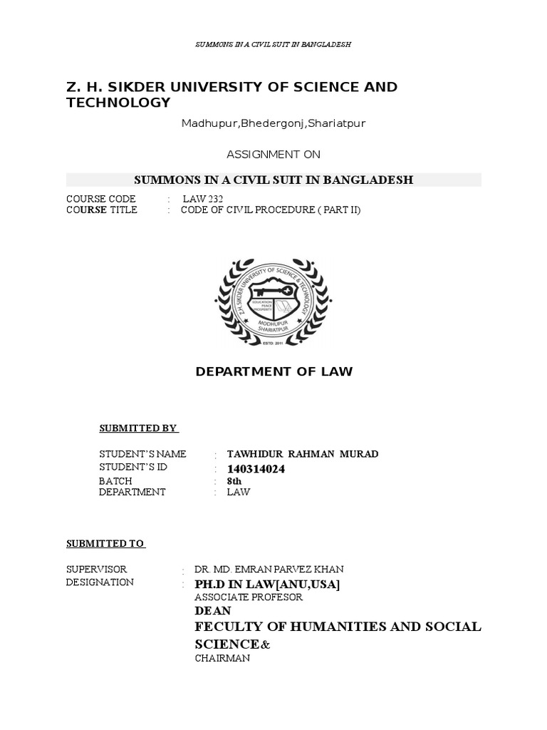 Summons Under CPC | PDF | Service Of Process | Summons