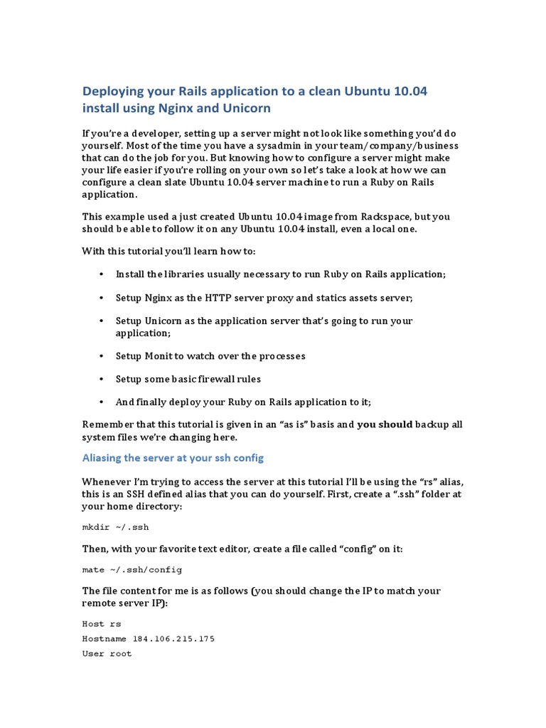 Deploying With Capistrano | PDF | Secure Shell | Superuser