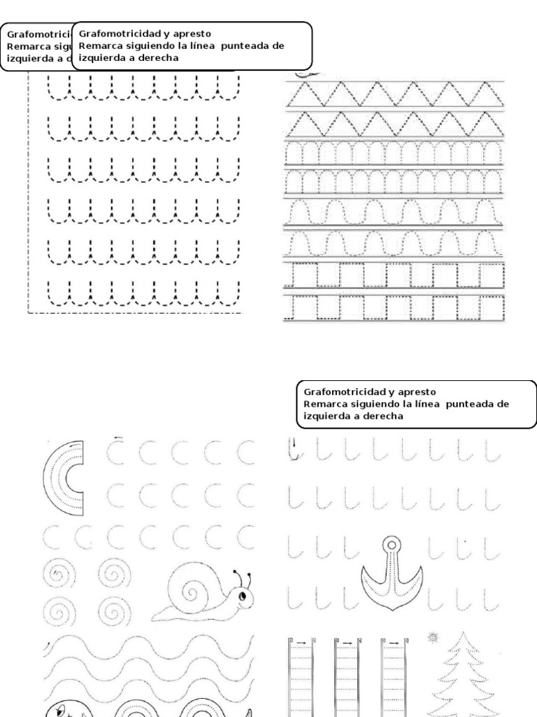 Ejercicios de Grafomotricidad y Apresto | PDF