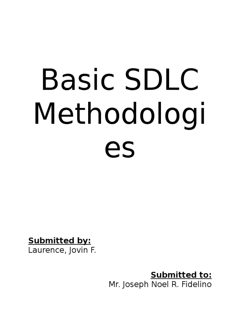 Basic SDLC Methodologies | PDF