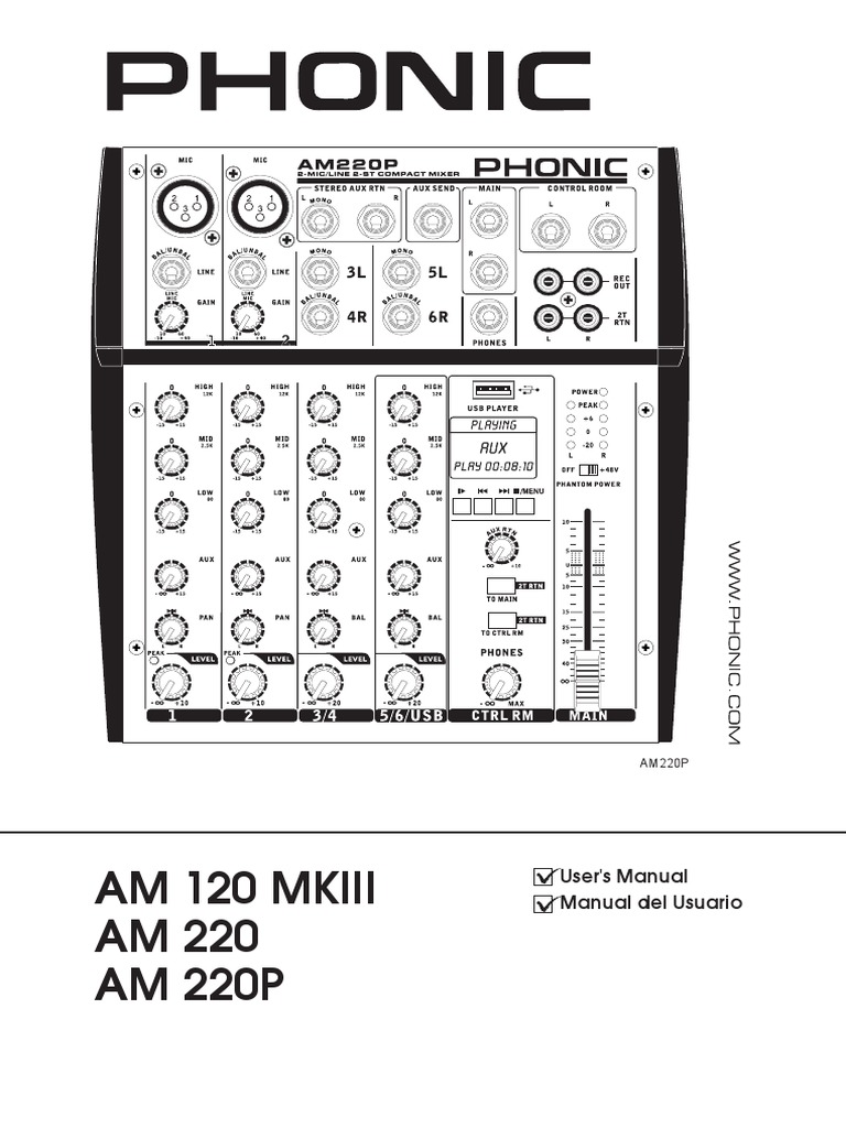 Am 120 Mkiii AM 220 AM 220P: User's Manual Manual Del Usuario | PDF ...