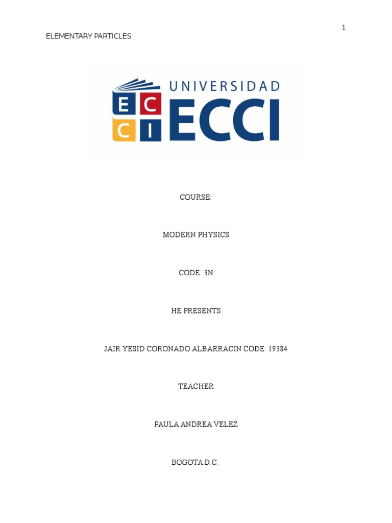 Course:: 1 Elementary Particles | PDF | Proton | Quark