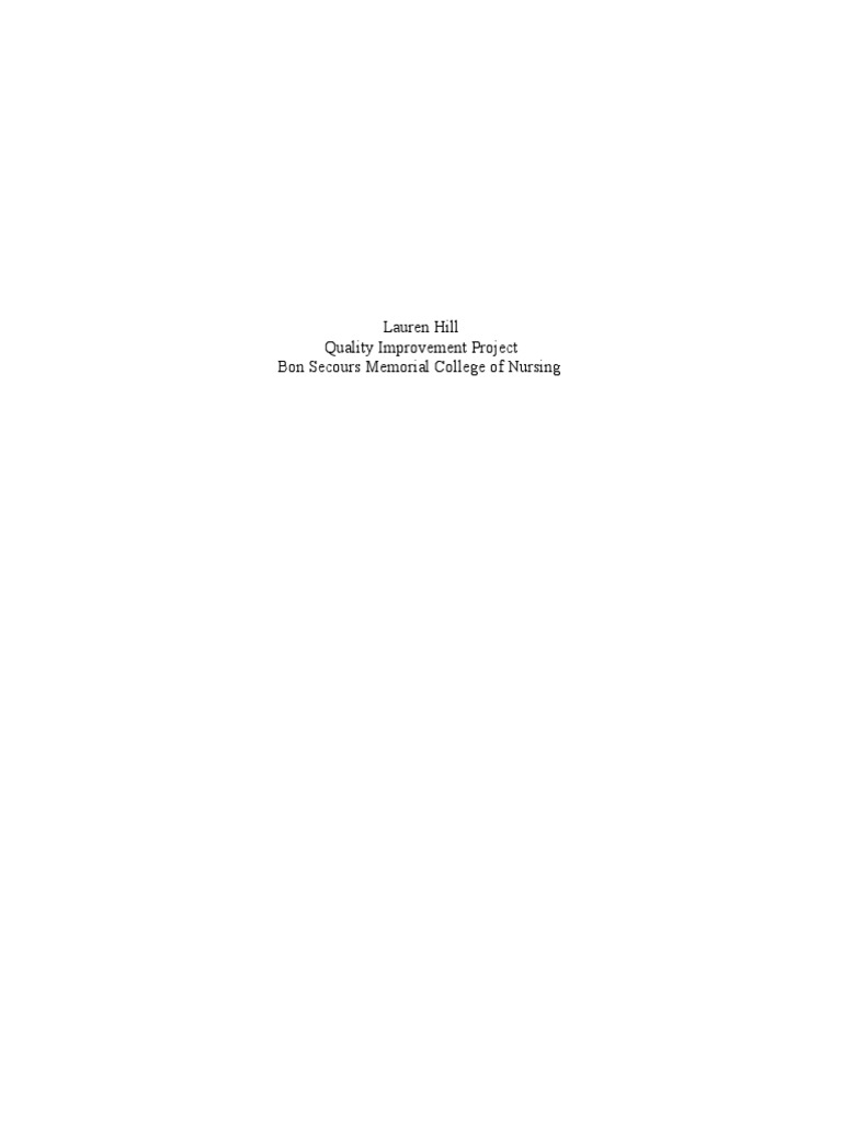 PRD Quality Improvement Project | PDF | Leadership | Nursing