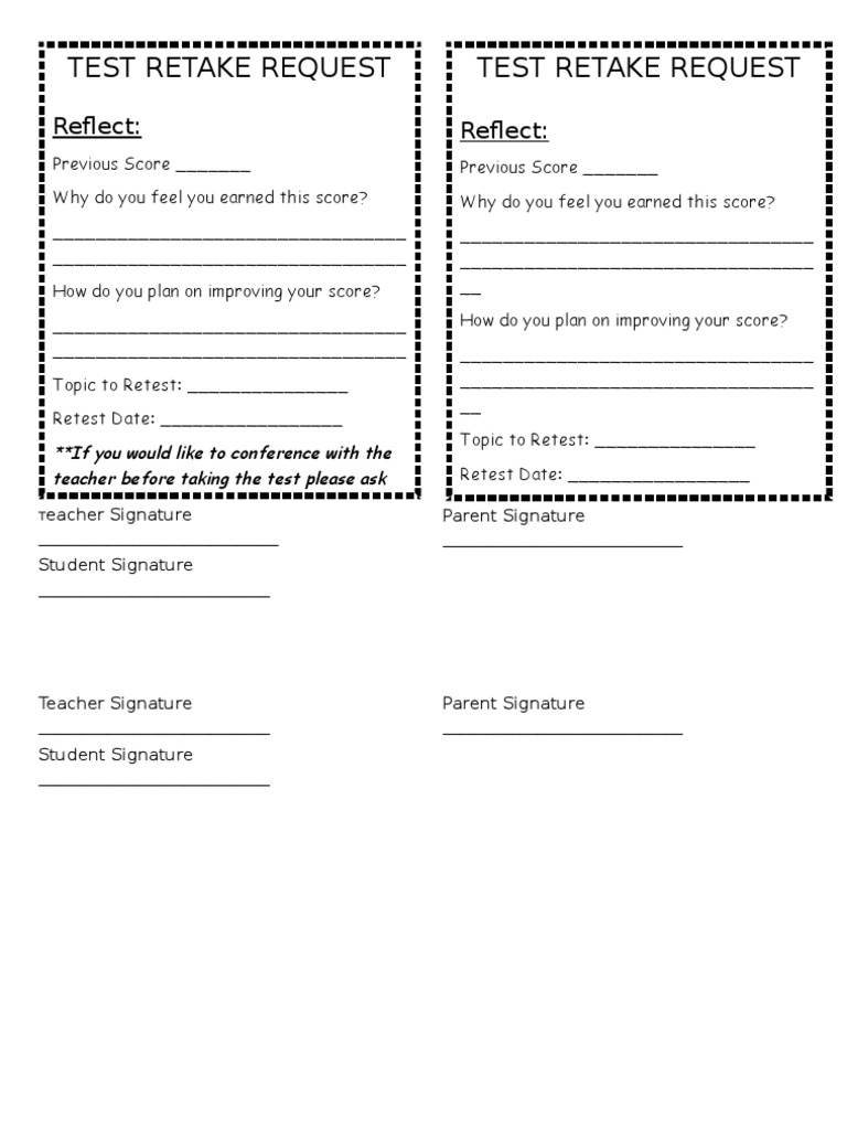 Retest Request | PDF