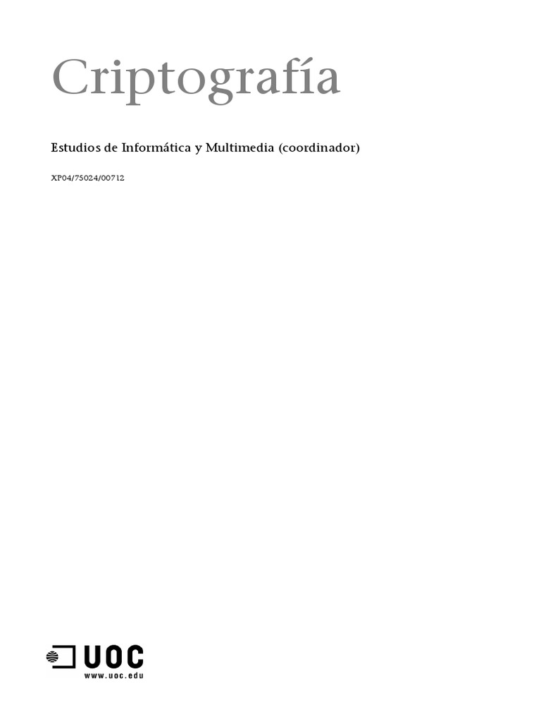 Criptografia UOC PDF | PDF | Criptoanálisis | Criptografía