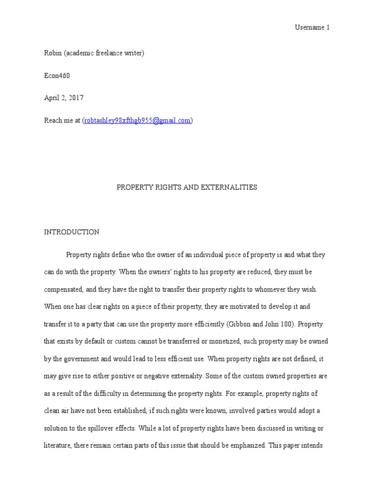 Property Rights and Externalities Explained | PDF | Externality | Property