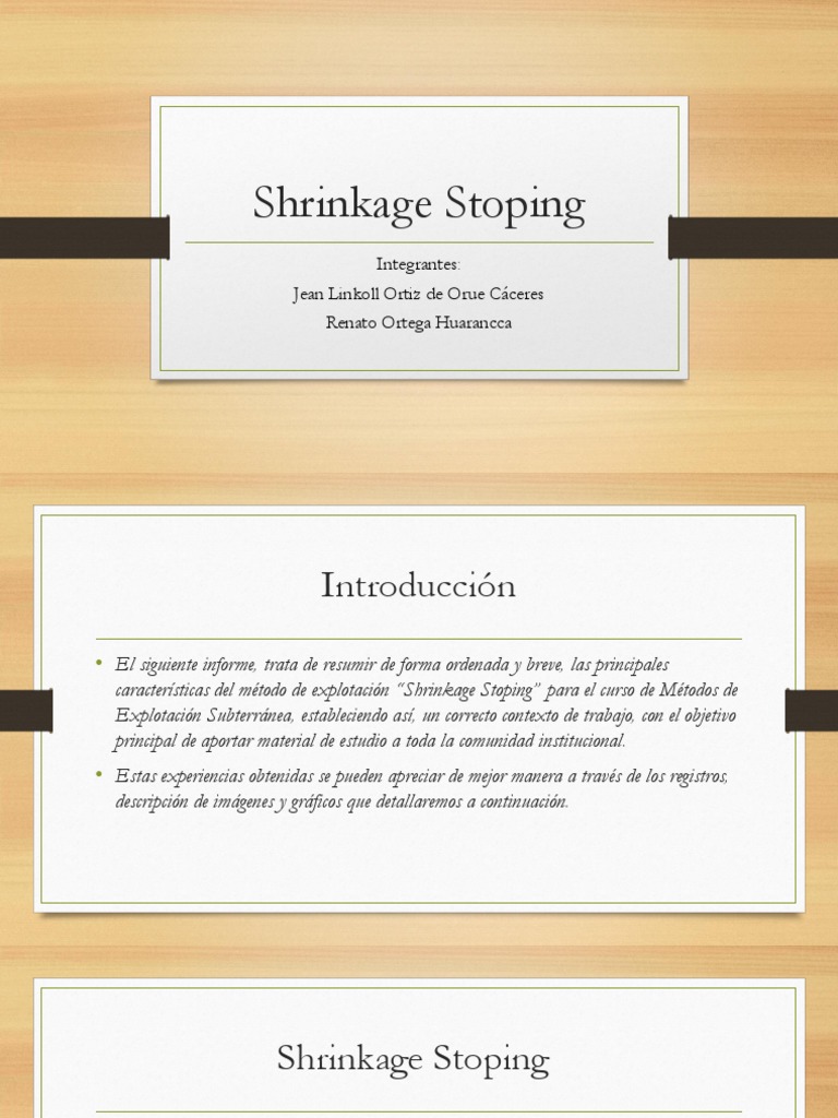 Shrinkage Stoping - PPTX Final | PDF | Minería | Science