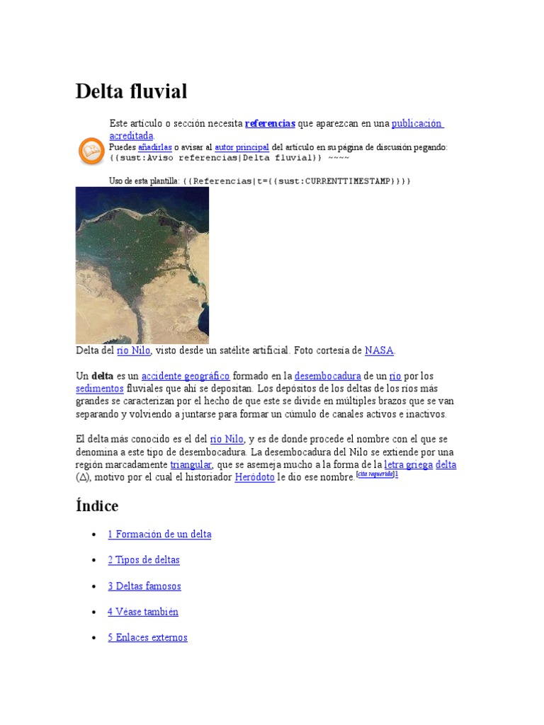 Definición y tipos de delta fluvial | PDF | rio Delta | Ecologia Acuatica