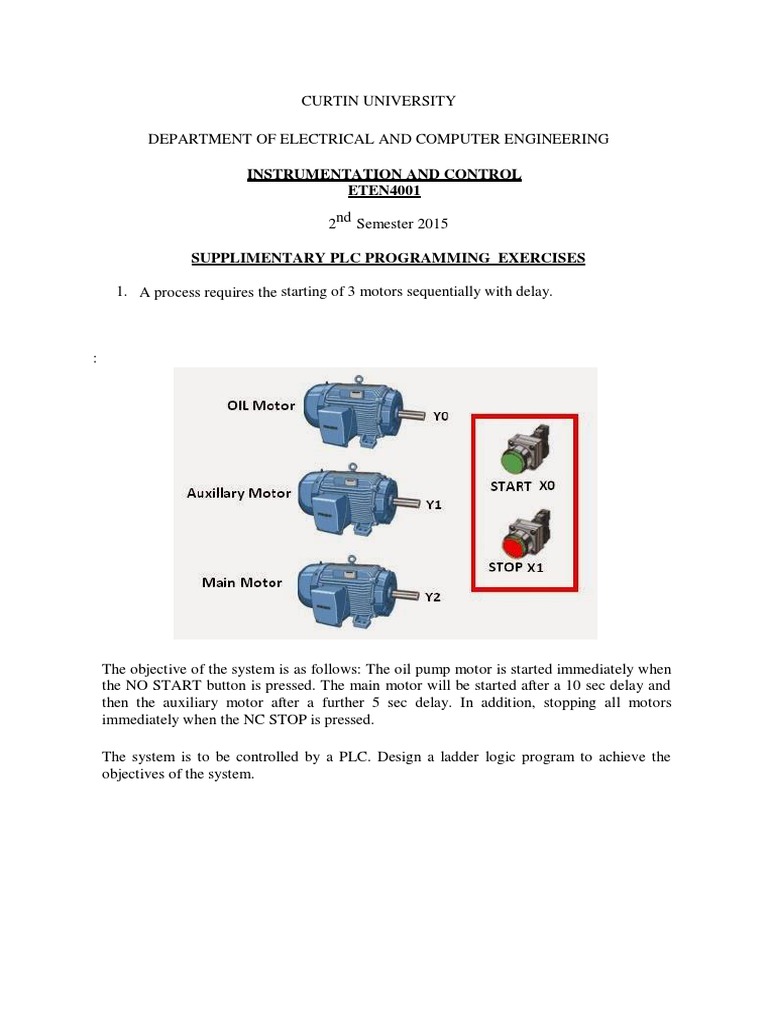 PLC Programming Exercises and Solutions | PDF | Input/Output ...