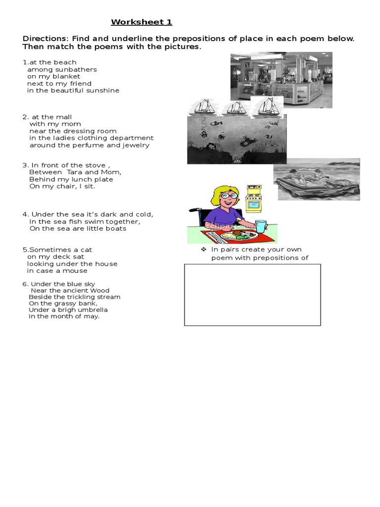 Prepositions Poem | PDF