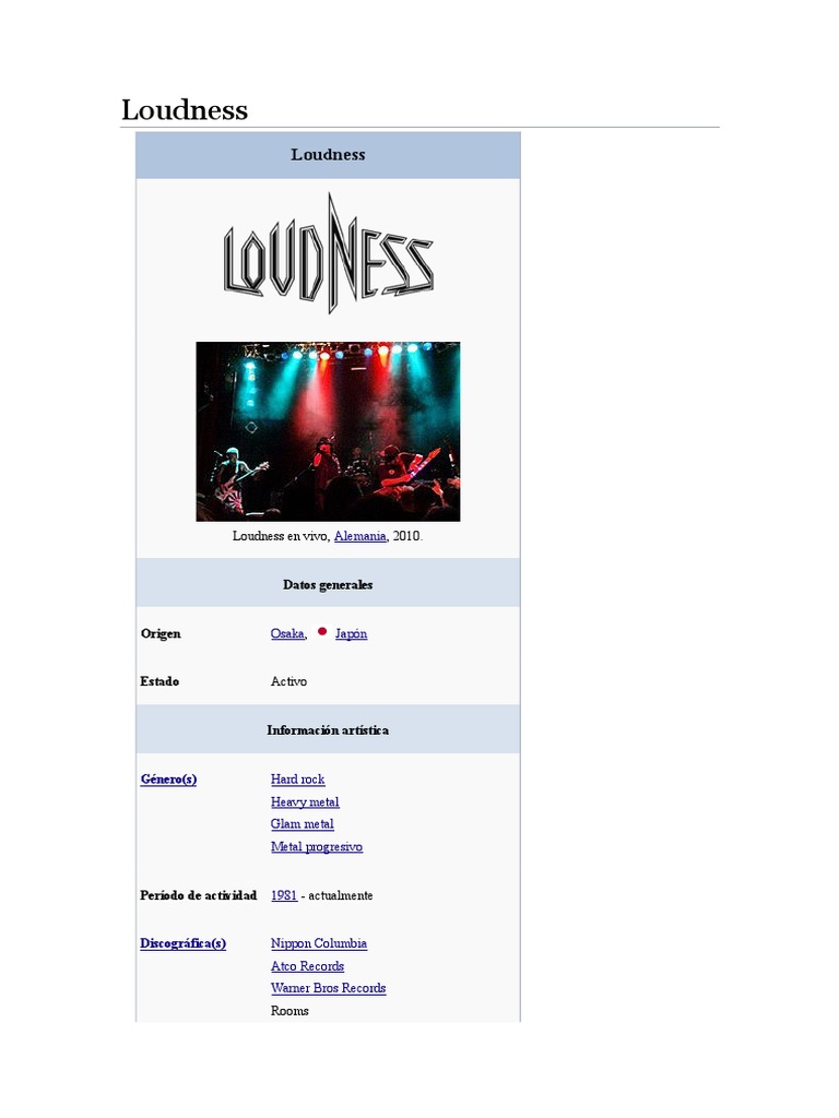 Loudness | PDF | sintoísmo | Entretenimiento (general)
